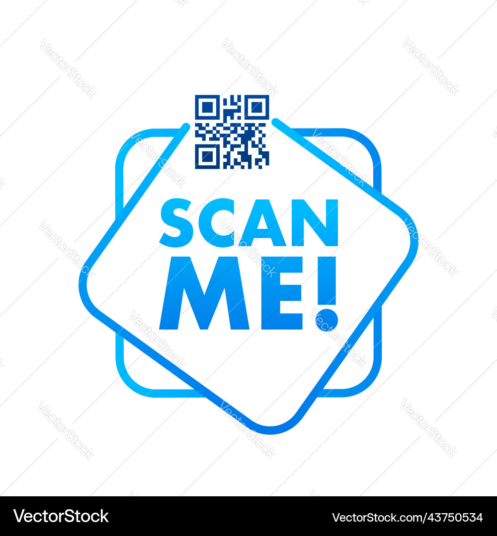 Qr code for smartphone inscription scan me Vector Image