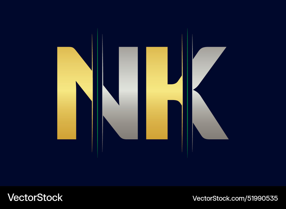 Abstract nk letter logo design template Royalty Free Vector