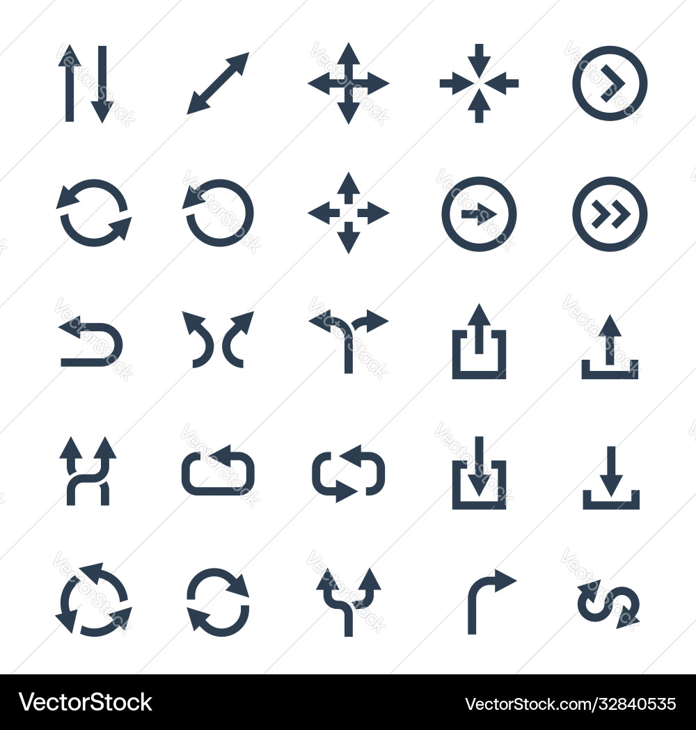 Arrows icon set Royalty Free Vector Image - VectorStock