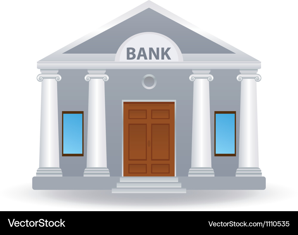 Bank Building Exterior Royalty Free Vector Image