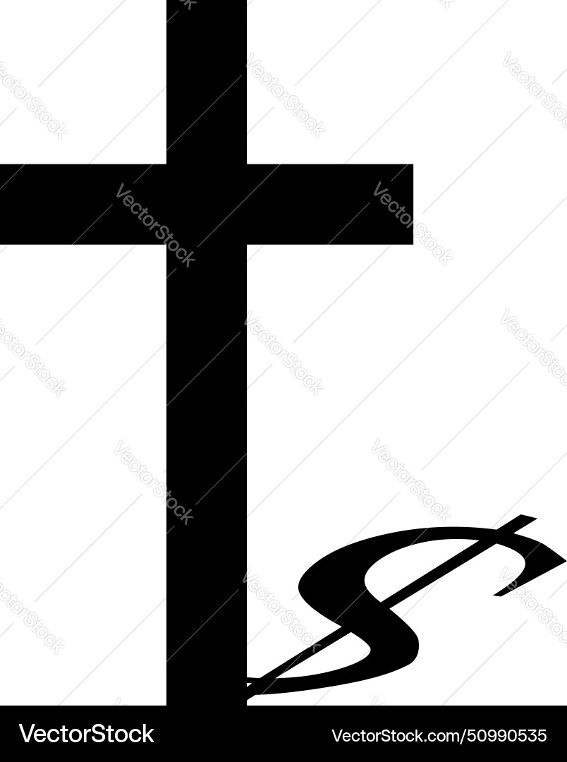 Cross dollar Royalty Free Vector Image - VectorStock