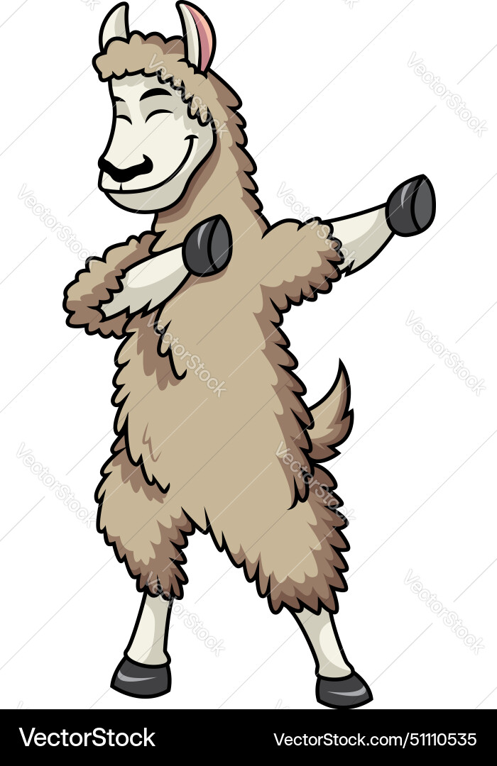 Dabbing llama character cartoon clip art Vector Image