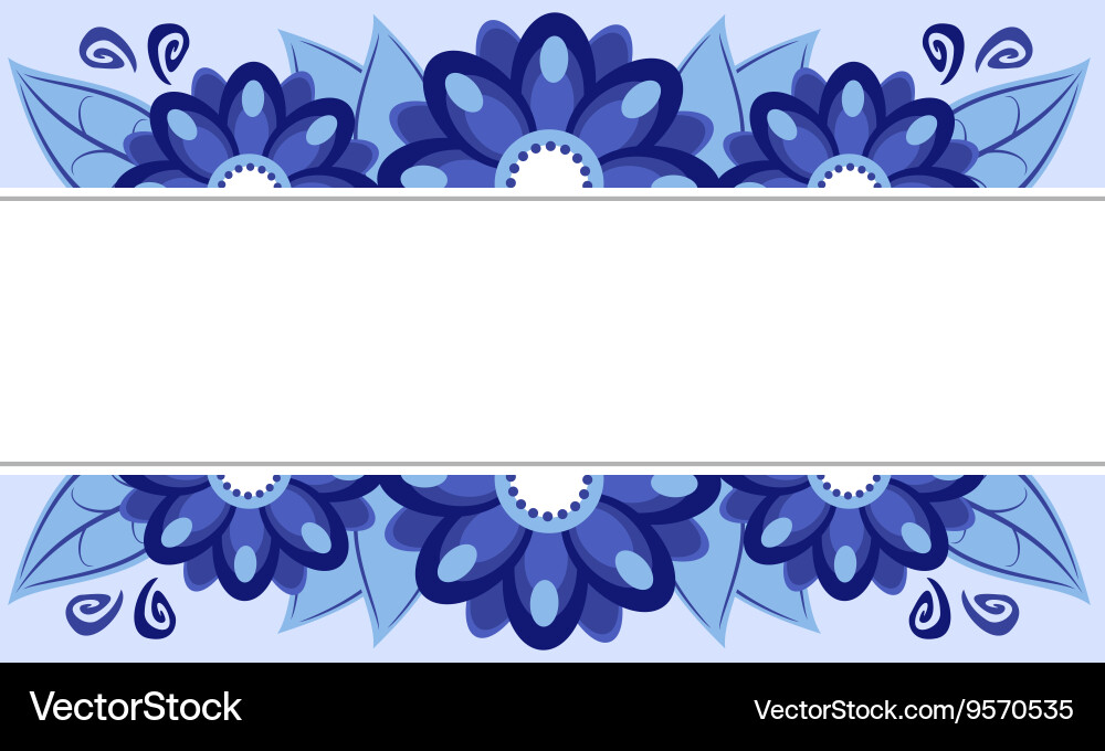 Frame of blue flowers Royalty Free Vector Image