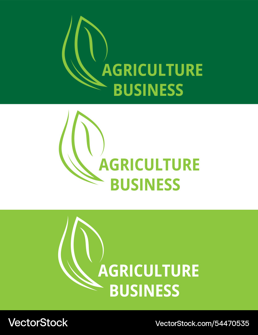 Green agriculture leaf logo design template Vector Image
