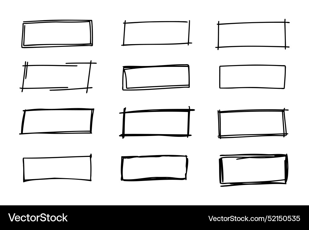 Hand drawn doodle rectangle frames grungy Vector Image Hand drawn doodle rectangle frames grungy Vector Image