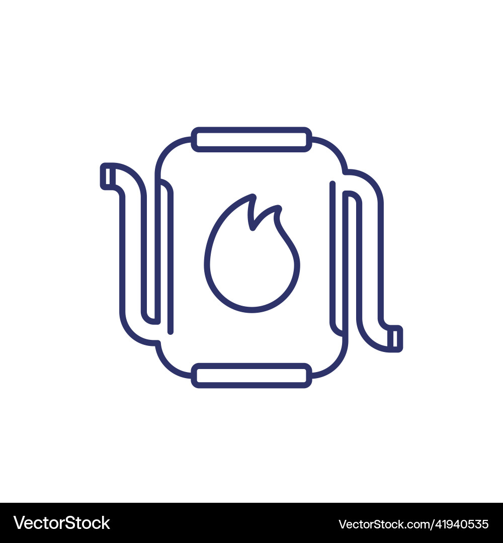 Heating system icon line sign Royalty Free Vector Image