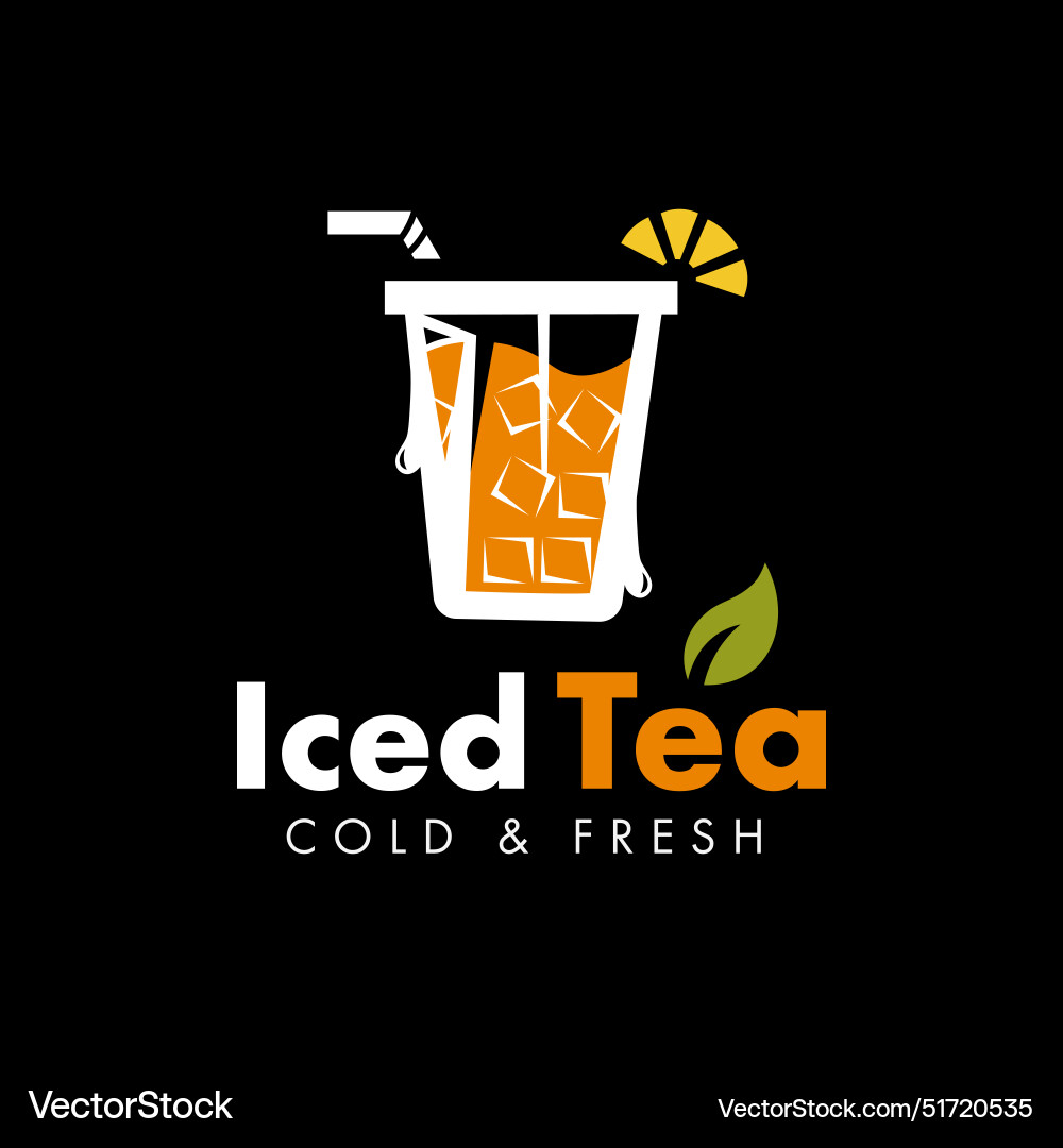 Refreshing Ice Tea Logo Royalty Free Vector Image