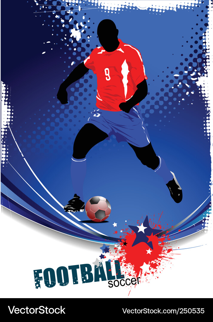 Soccer Action Poster Royalty Free Vector Image