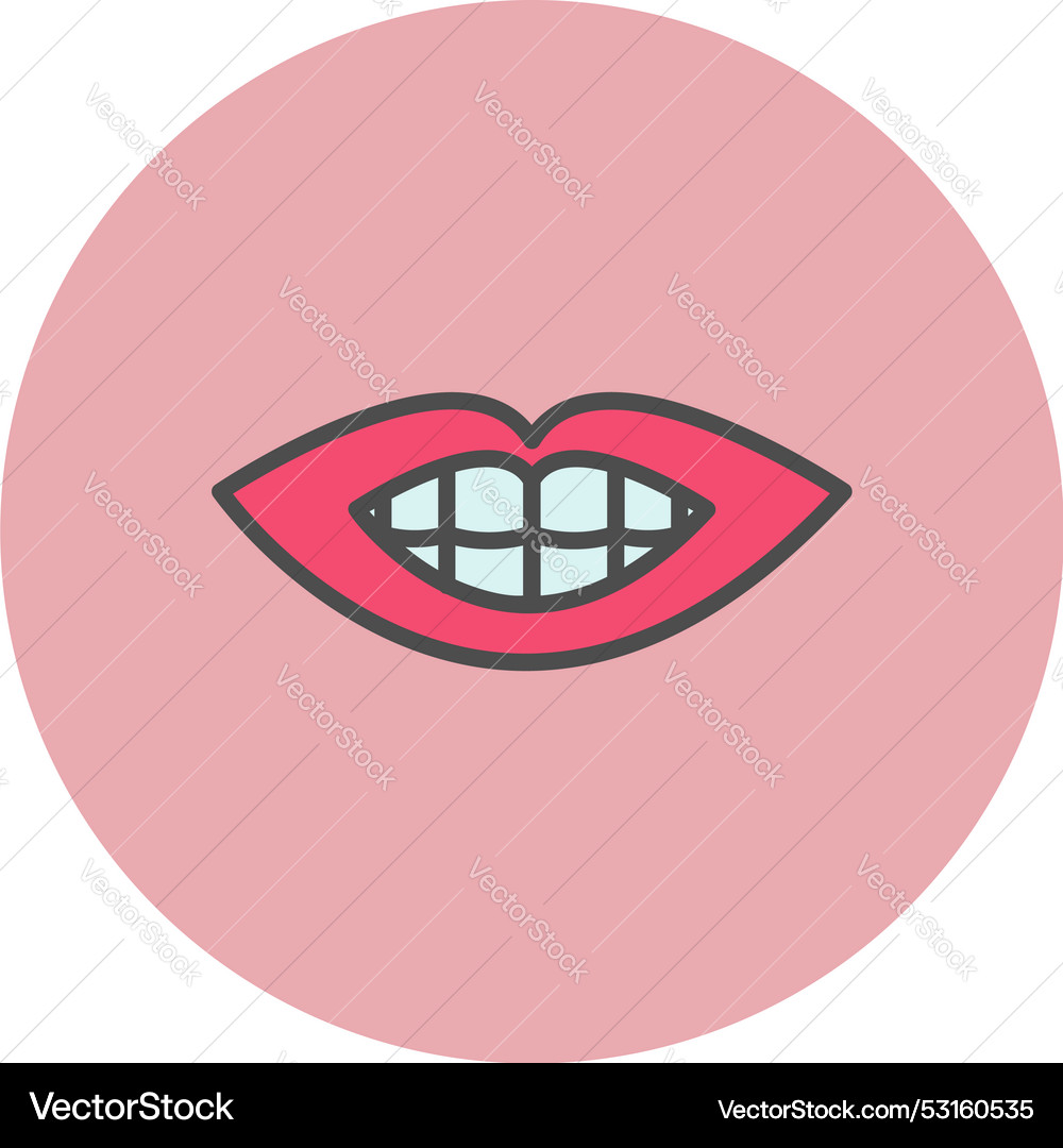 Teeth line filled circle icon Royalty Free Vector Image