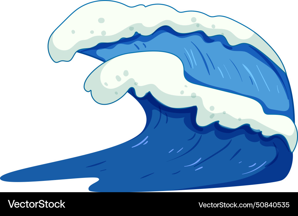 Water ocean waves cartoon Royalty Free Vector Image