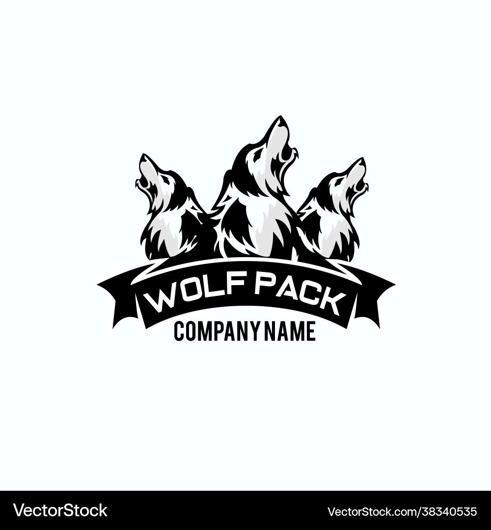 Wolf pack logo Royalty Free Vector Image - VectorStock