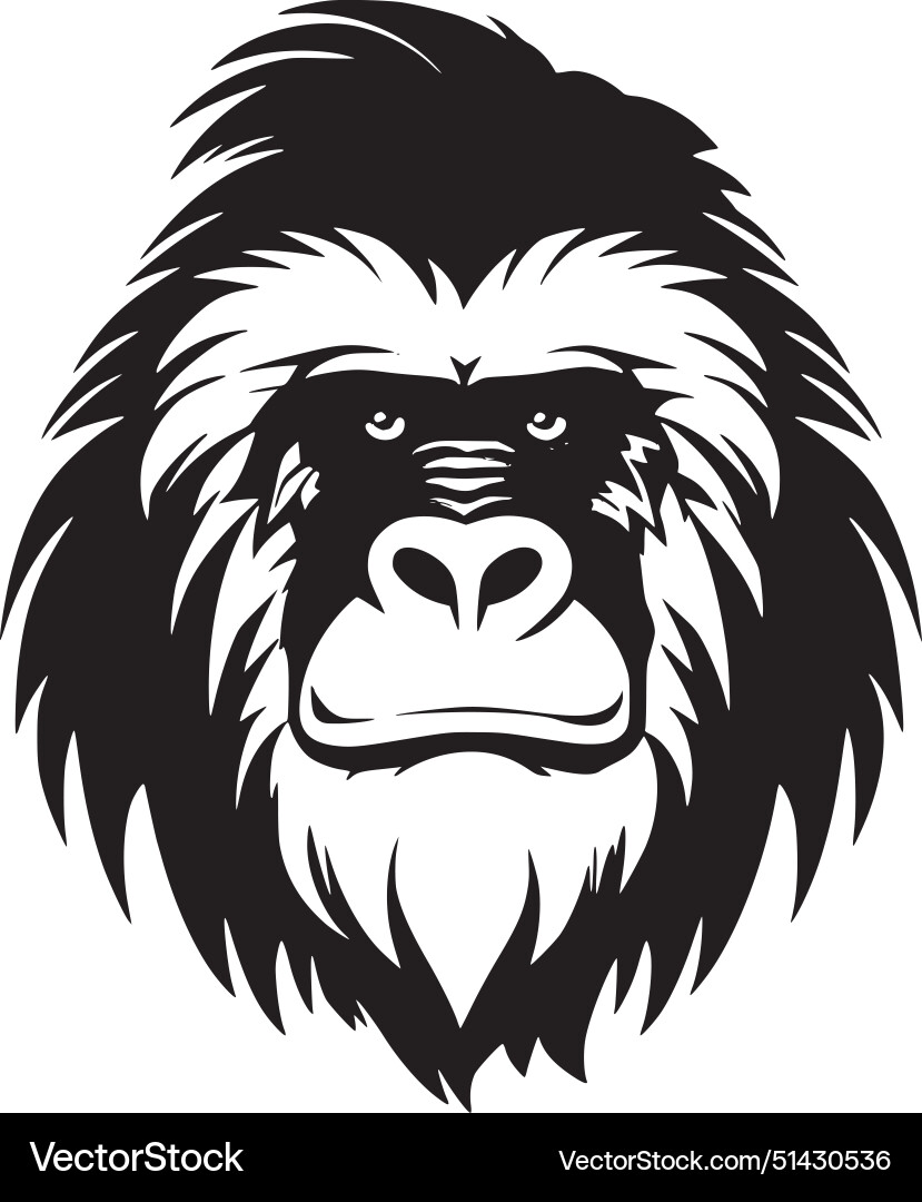 Baboon - minimalist and flat logo Royalty Free Vector Image