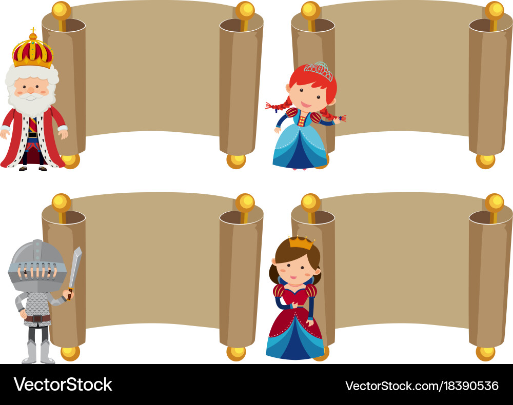 Banner templates with knight and princess Vector Image