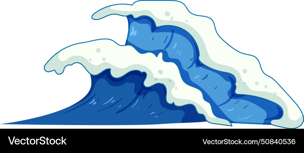 Blue ocean waves cartoon Royalty Free Vector Image
