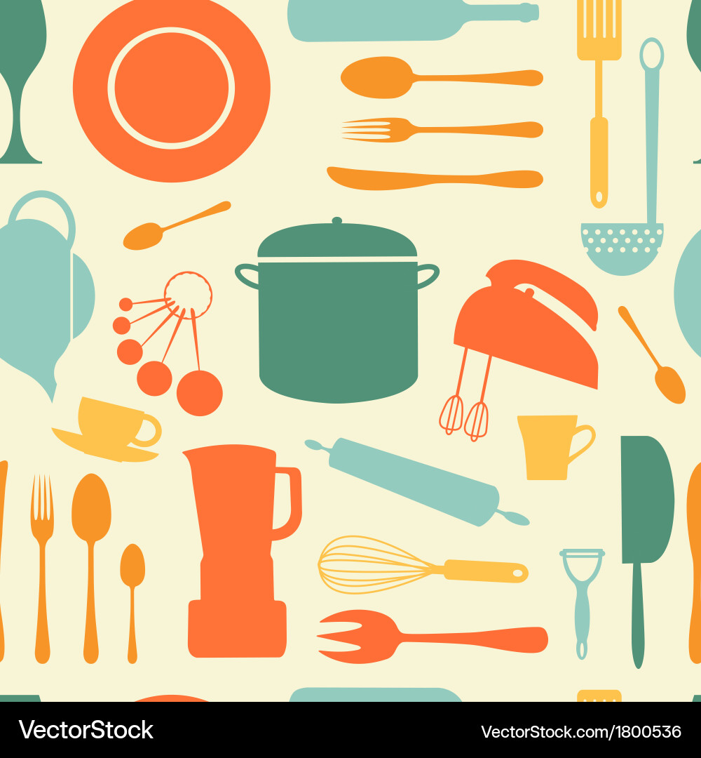 Colorful Kitchen Pattern Royalty Free Vector Image