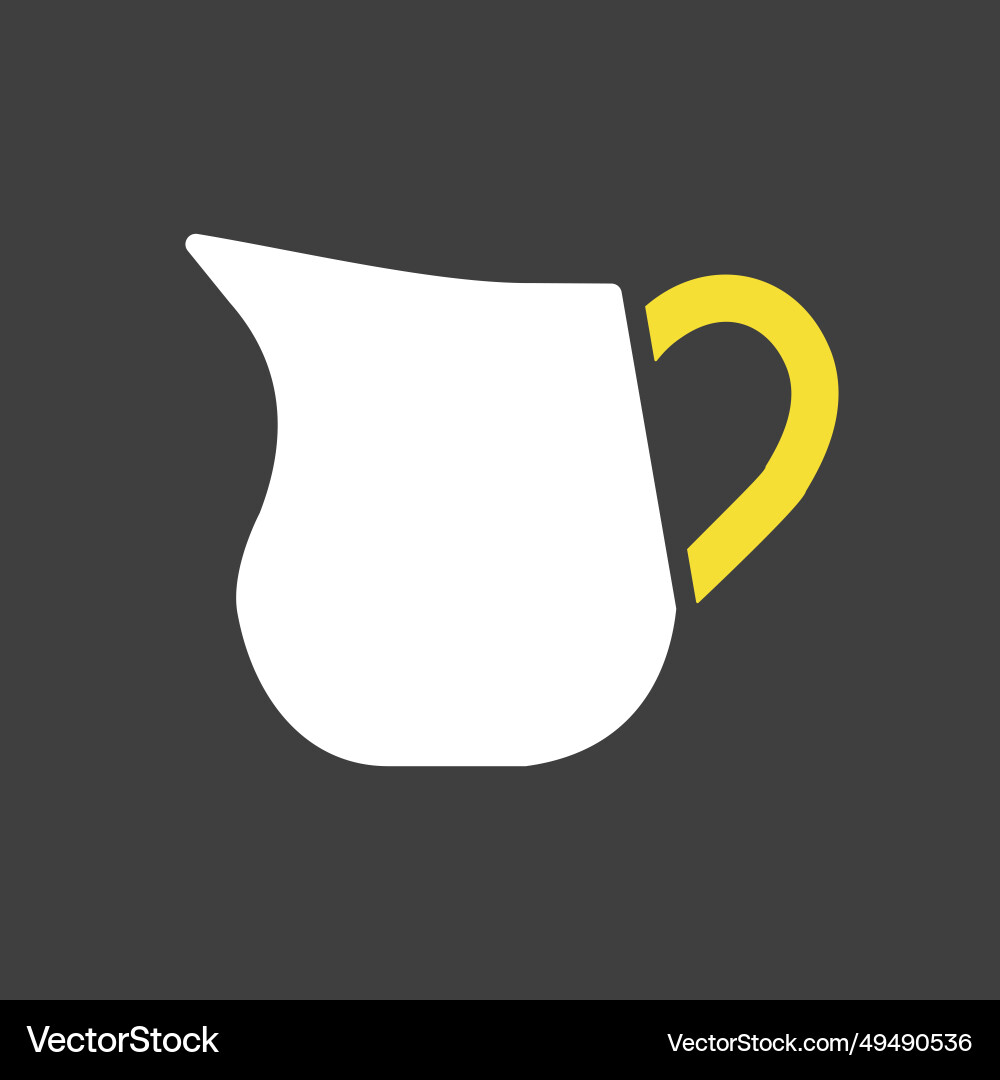 Creamer jug on dark background icon dairy Vector Image
