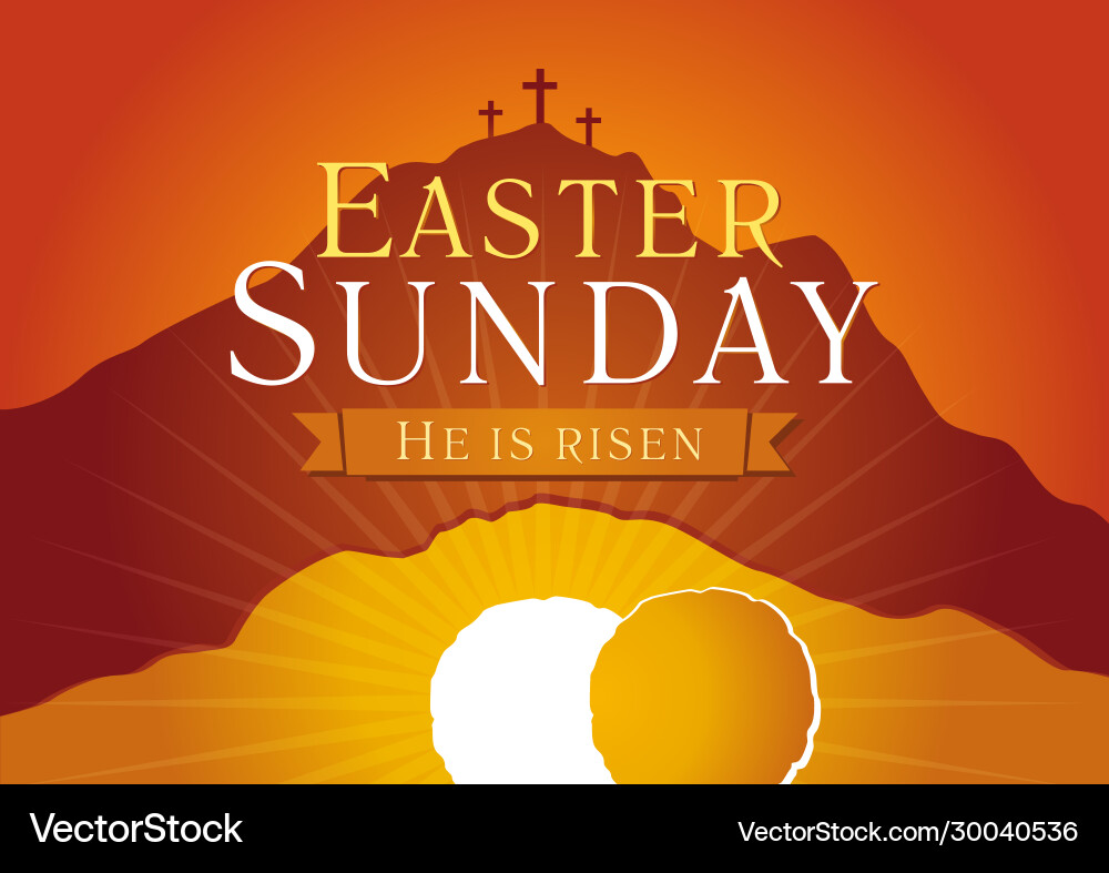 Easter sunday holy week sunrise card Royalty Free Vector