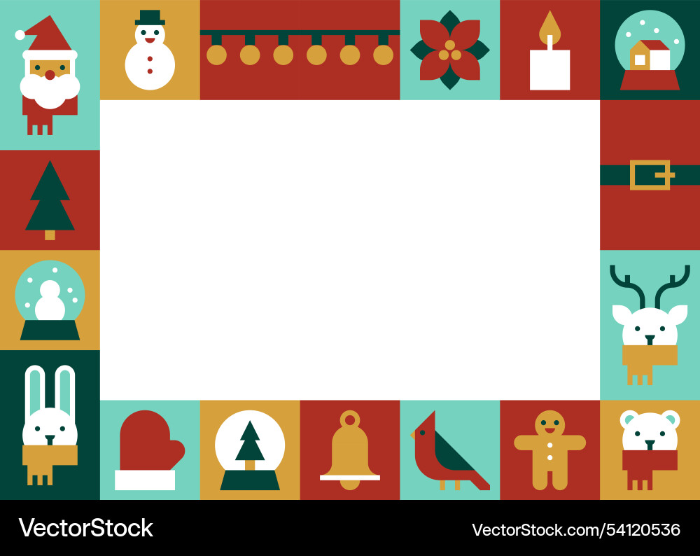 Festive christmas greeting card border Royalty Free Vector