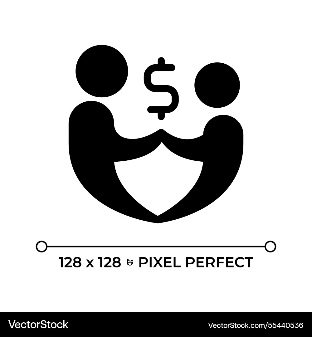 Financial family support pixel perfect black Vector Image