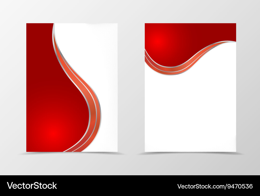 Flyer template design in red color Royalty Free Vector Image