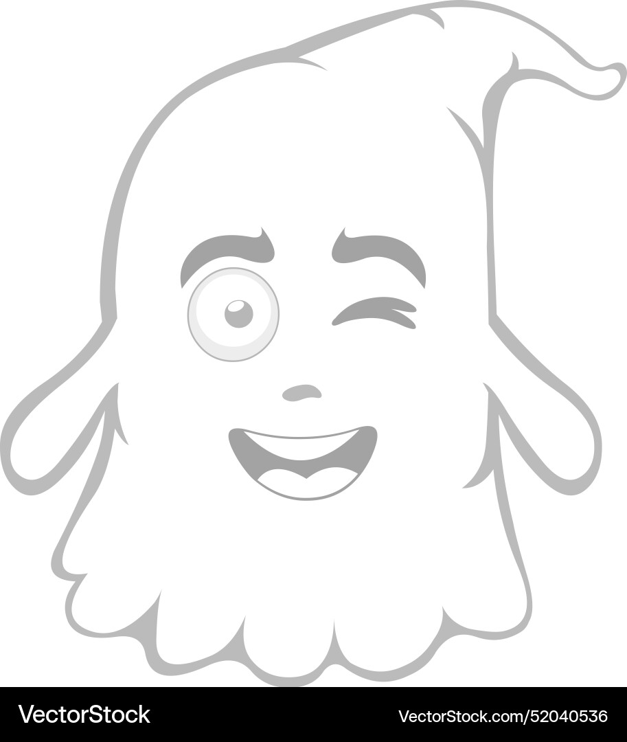 Ghost character wink eye Royalty Free Vector Image