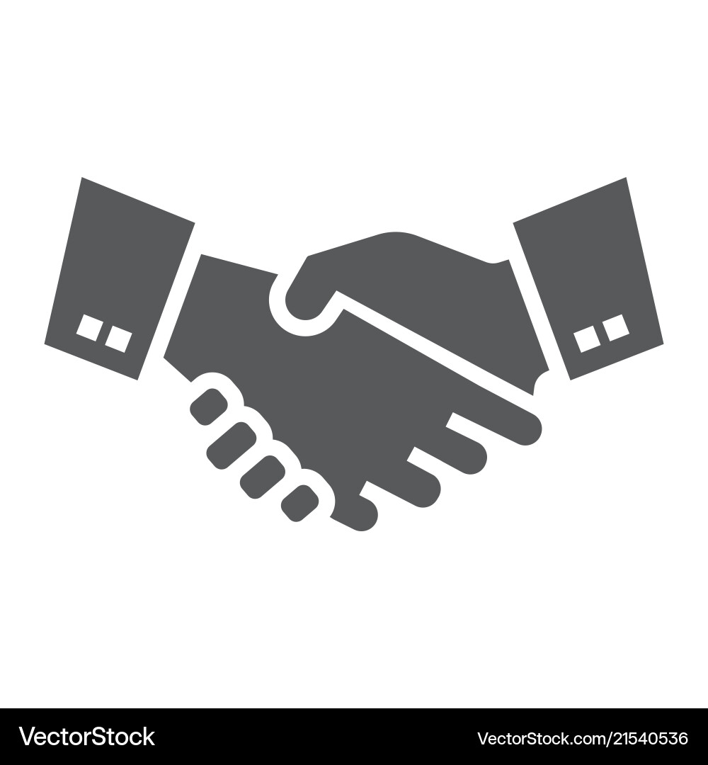Handshake glyph icon finance and banking Vector Image