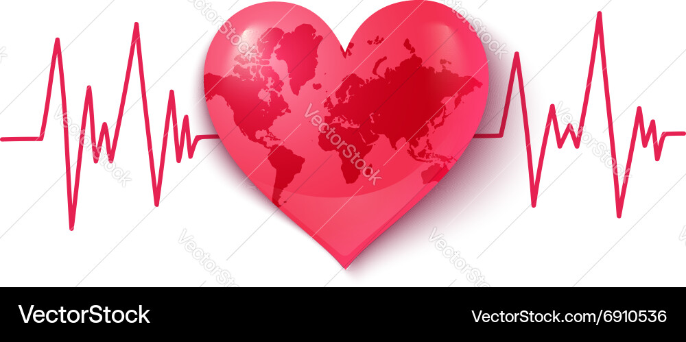 Heart pulse map Royalty Free Vector Image - VectorStock
