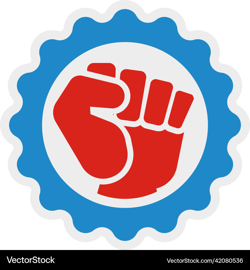 Red Fist Power Symbol Royalty Free Vector Image