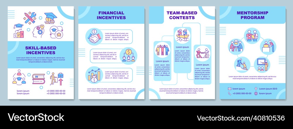 Teamwork incentives blue brochure template Vector Image