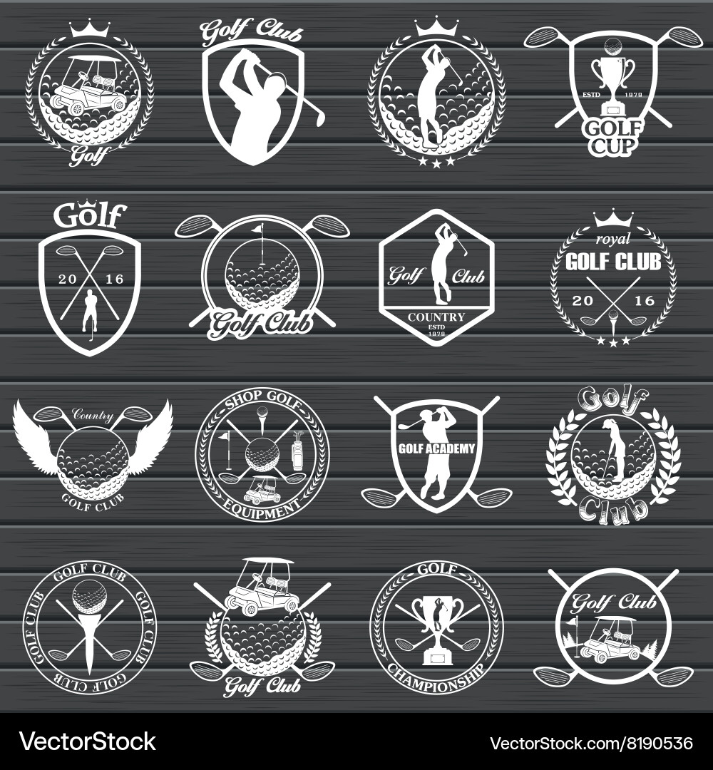 Vintage Golf Badges & Emblems Royalty Free Vector Image