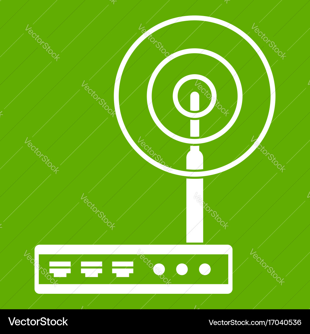 Wifi router icon green Royalty Free Vector Image