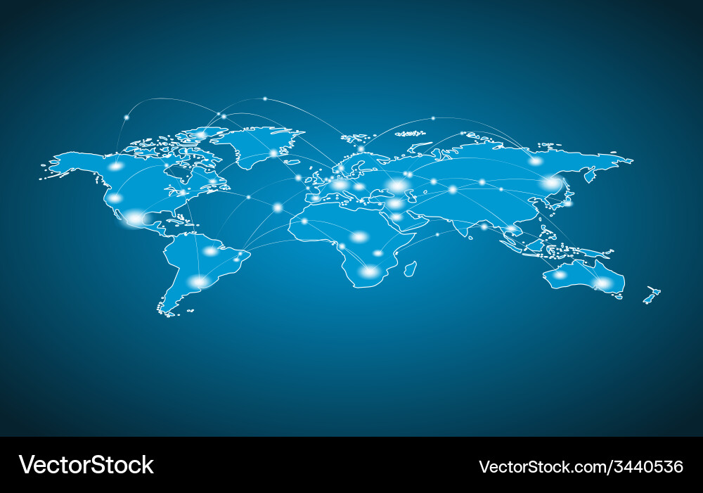 World map - global connection Royalty Free Vector Image