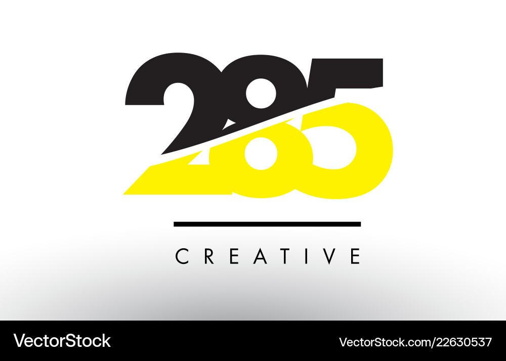 285 black and yellow number logo design Royalty Free Vector