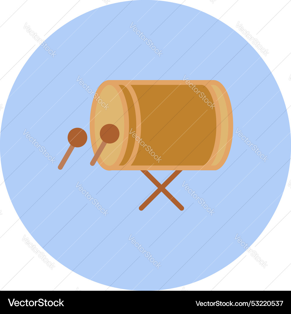 Bedug flat circle icon Royalty Free Vector Image