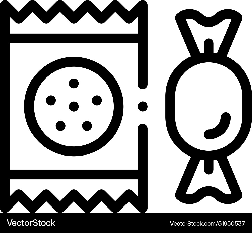 Candy icon thin linear style design isolated Vector Image