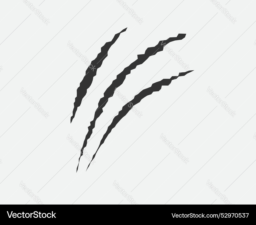 Claws scratches animal monster mark design Vector Image