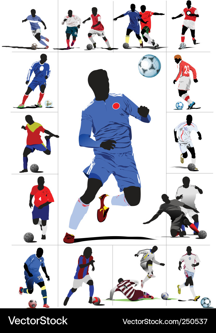 Dynamic Soccer Players in Action Royalty Free Vector Image