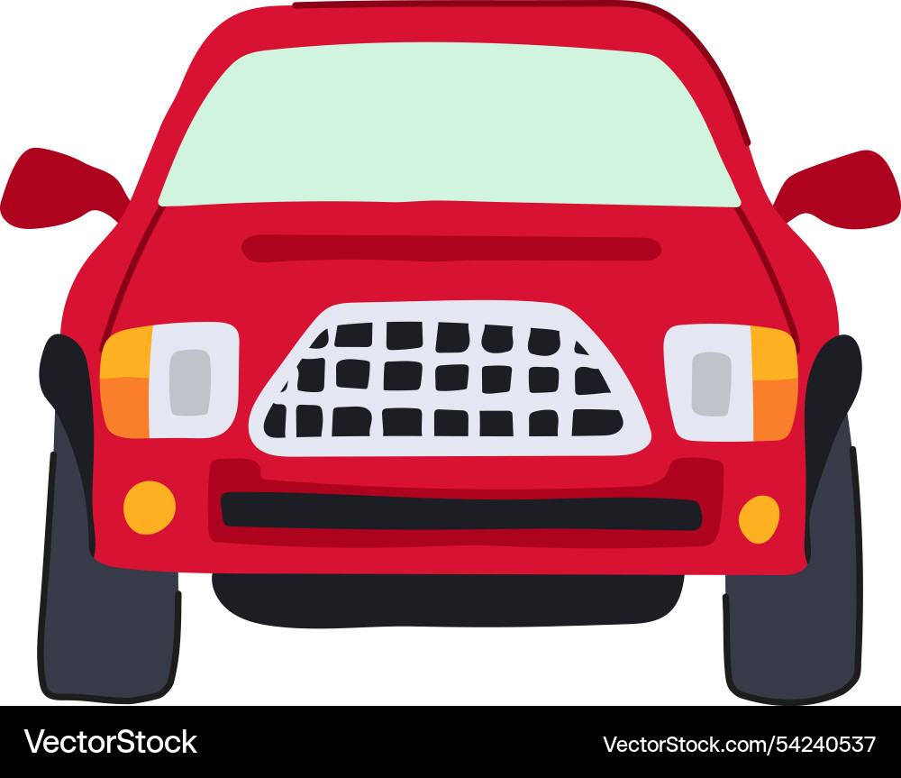 Emblem car front cartoon Royalty Free Vector Image