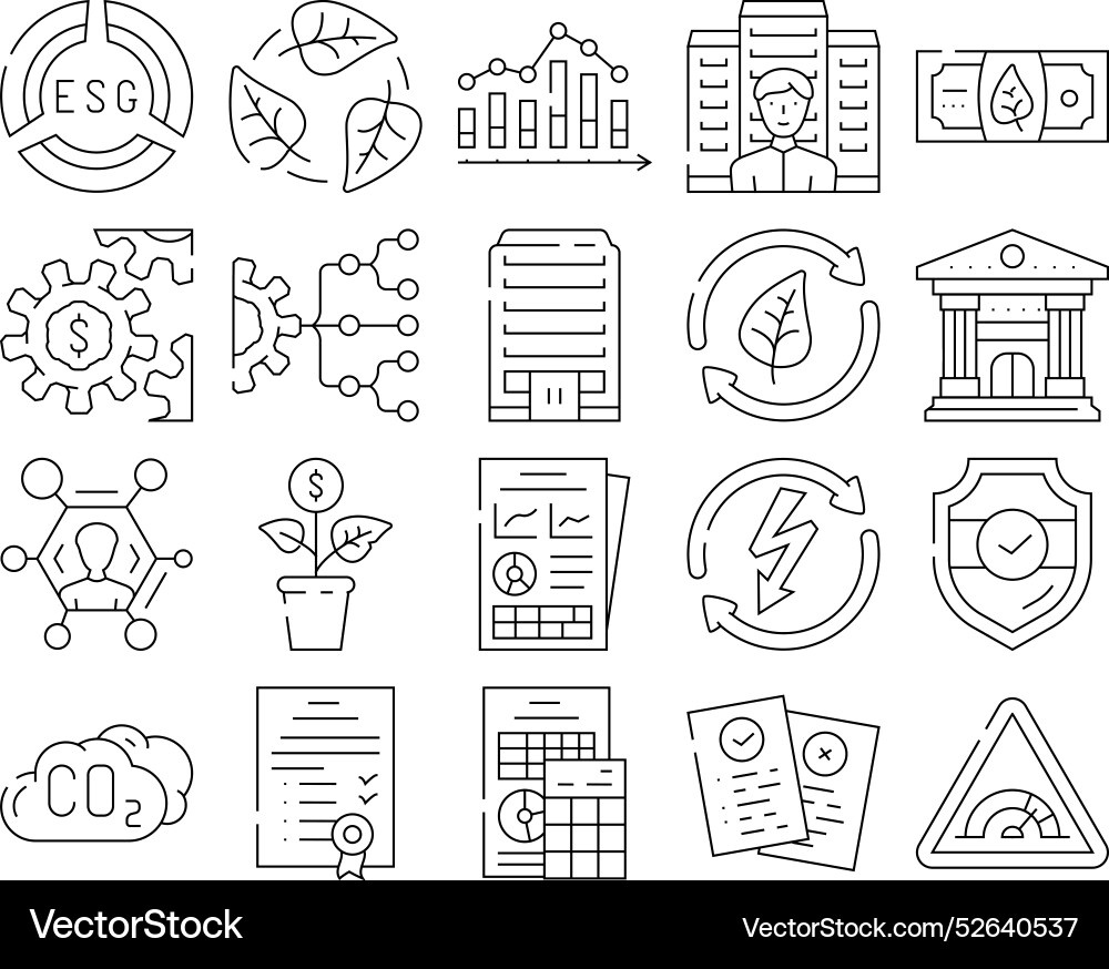 Environmental social governance icons set Vector Image