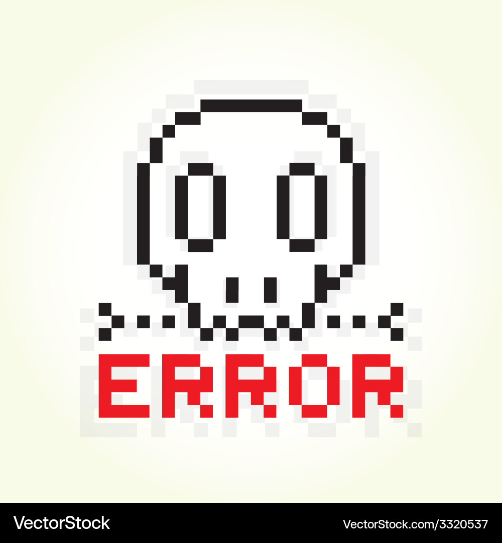 Error message skull Royalty Free Vector Image - VectorStock