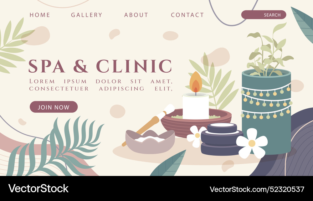 Flat design spa treatment landing page Royalty Free Vector