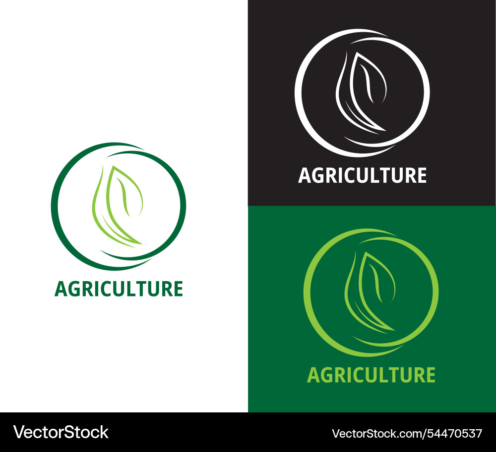 Green agriculture leaf logo design template Vector Image