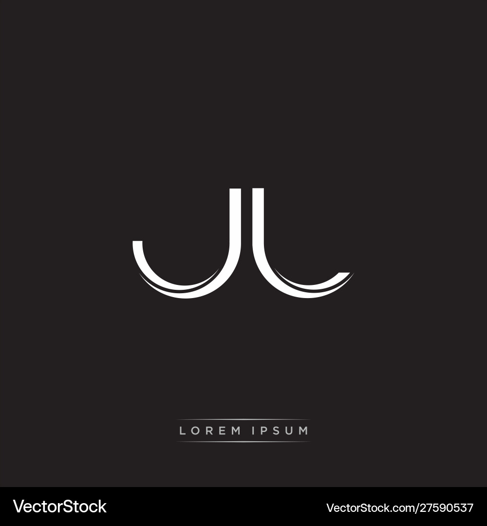 Jl initial letter split lowercase logo modern Vector Image
