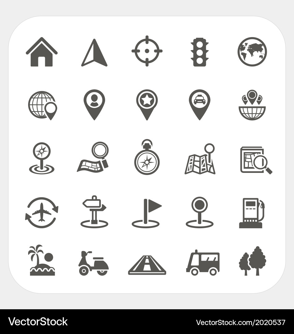 Location & Map Icons Royalty Free Vector Image