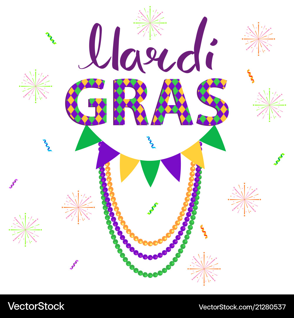 Magri gras carnival concept with garlands Vector Image
