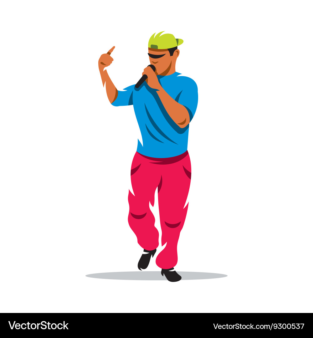 Rap battle boy cartoon Royalty Free Vector Image