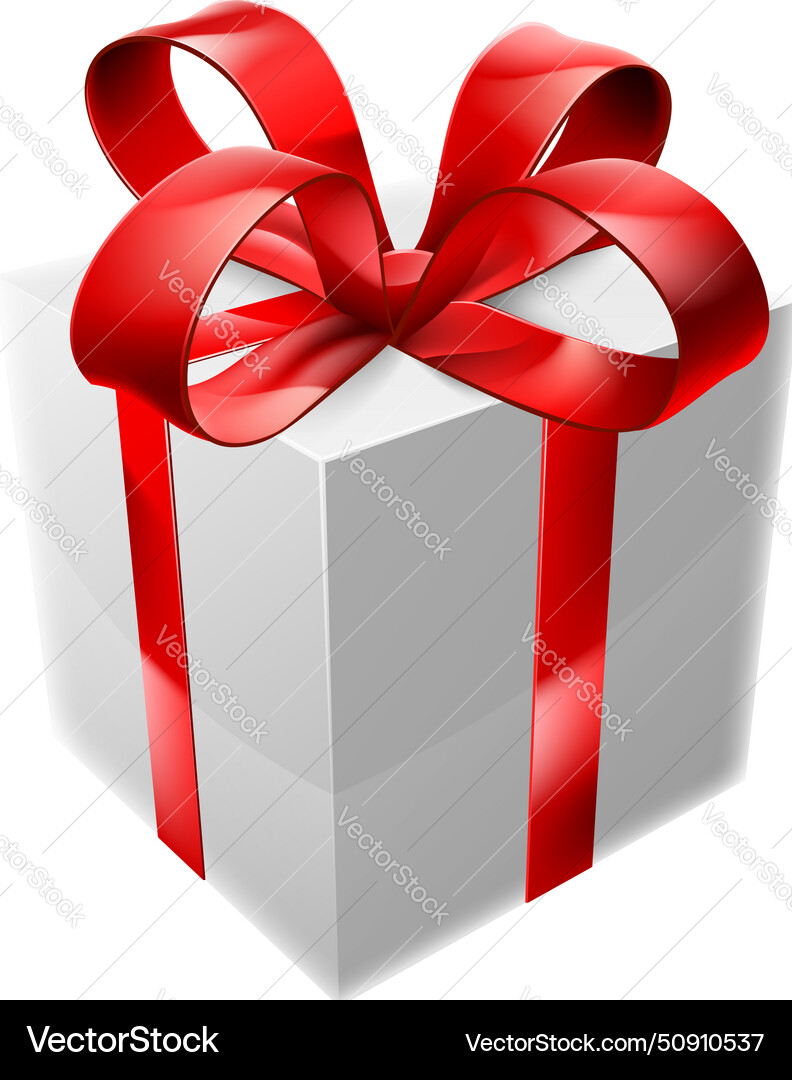 Red and white present Royalty Free Vector Image