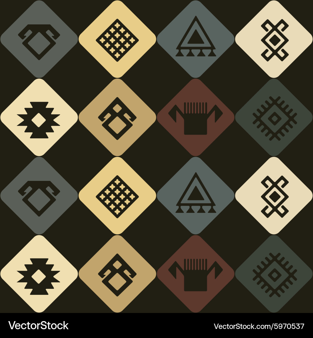 Seamless background with persian ethnic symbols Vector Image