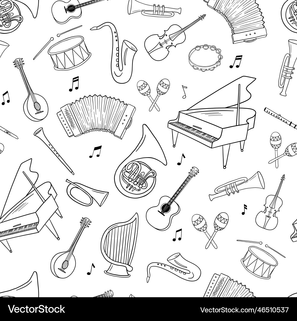 Nahtloses Muster mit Noten und Musical Lizenzfreier Vektor