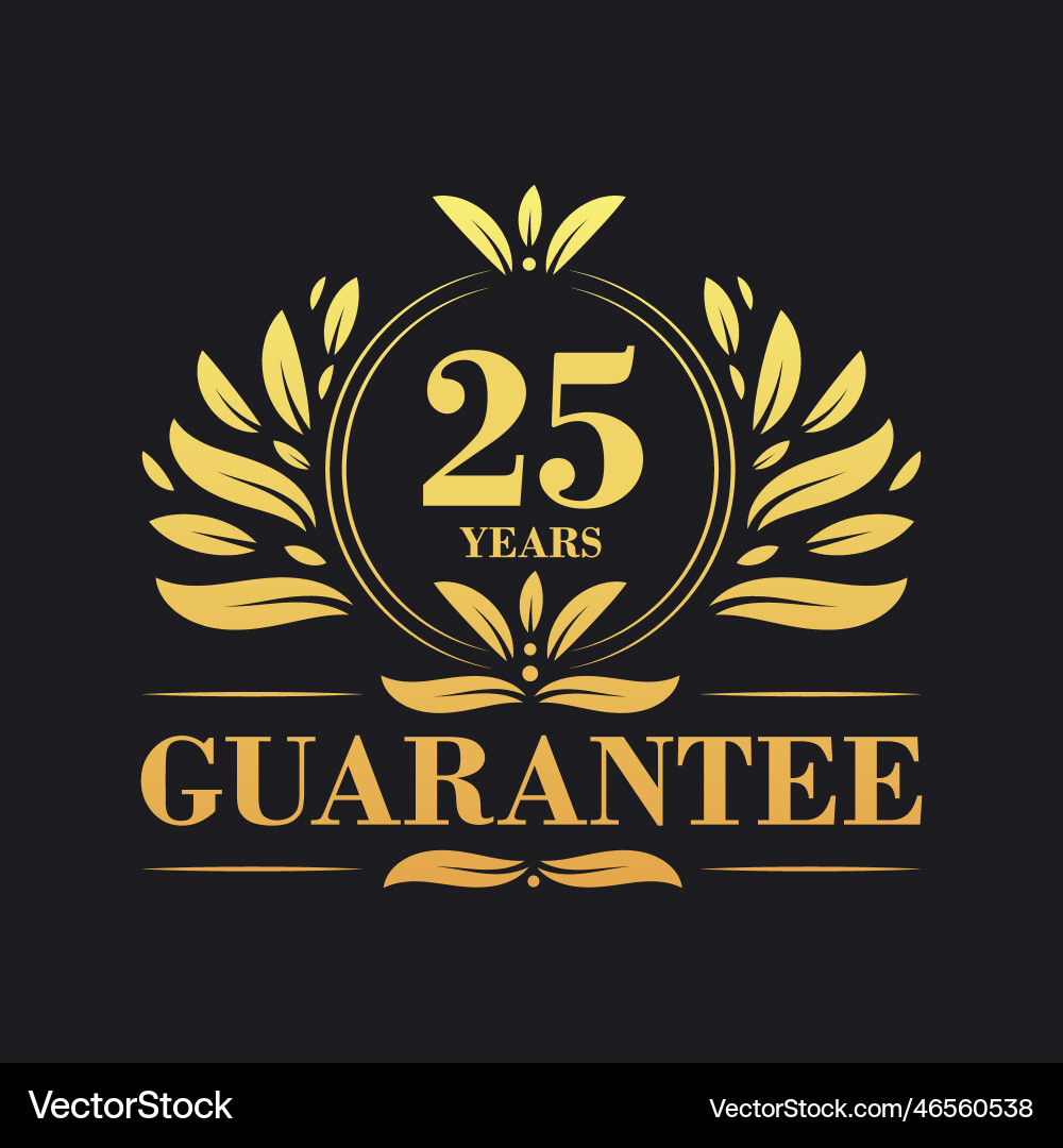 25 years guarantee logo sign Royalty Free Vector Image